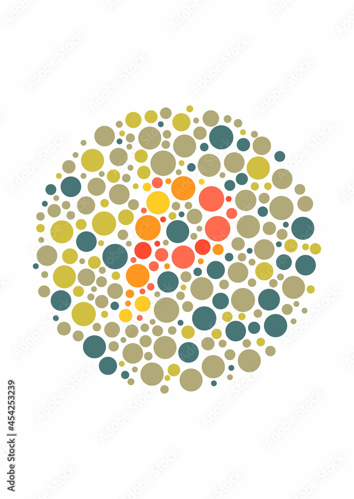 Vector graphic of Color blind test design. The Letter P cunningly hid ...