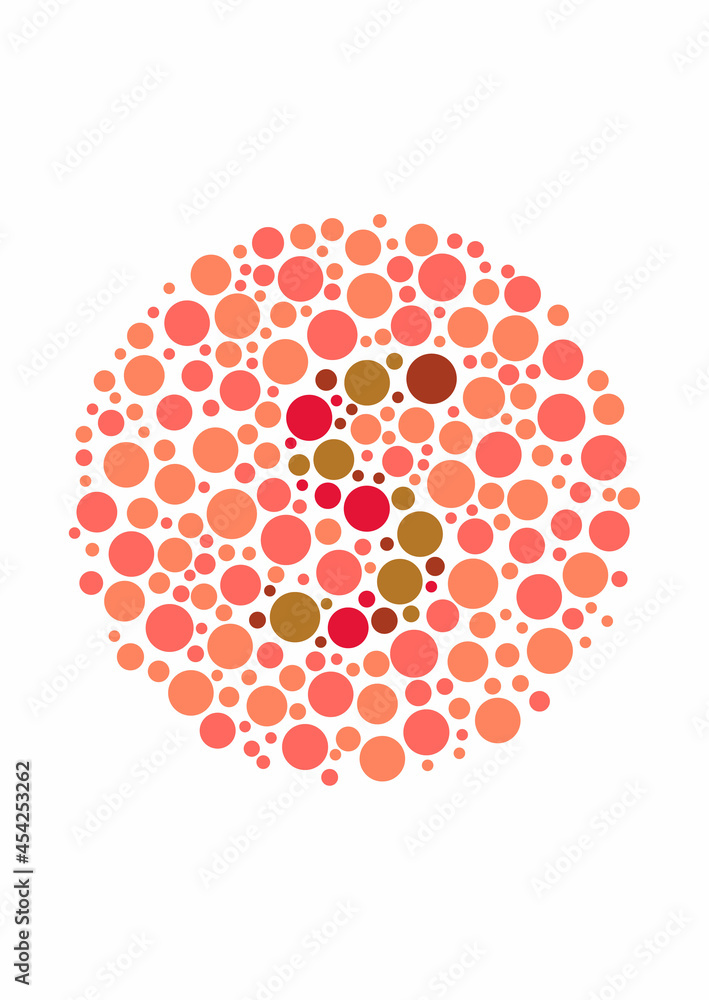 Vector graphic of Color blind test design. The Letter S cunningly hid ...