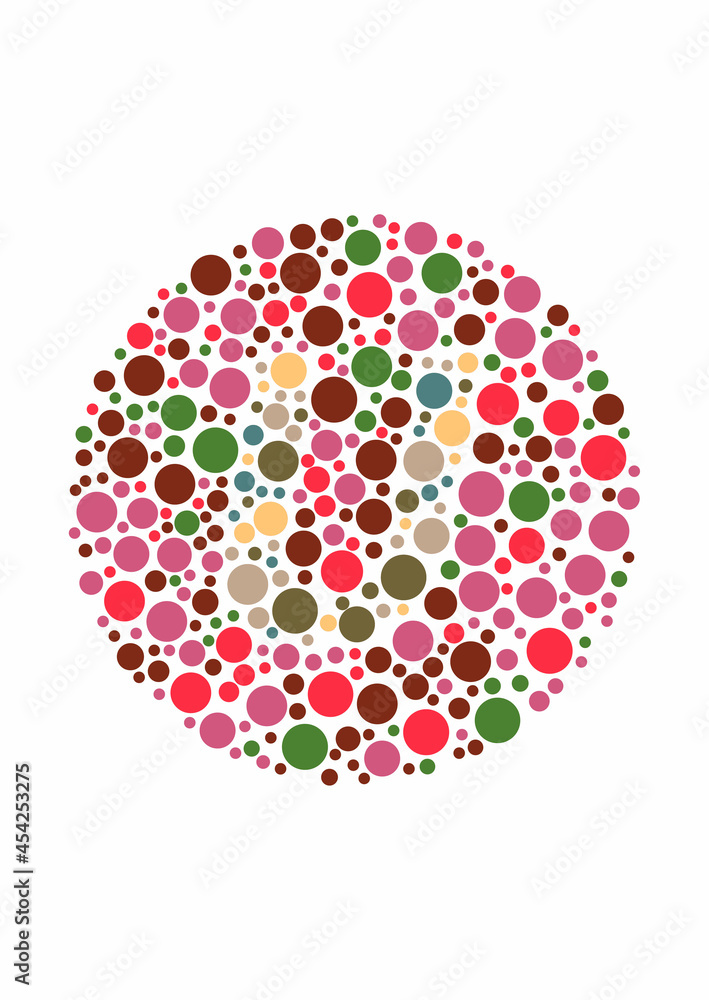 Vector graphic of Color blind test design. The Letter U cunningly hid ...
