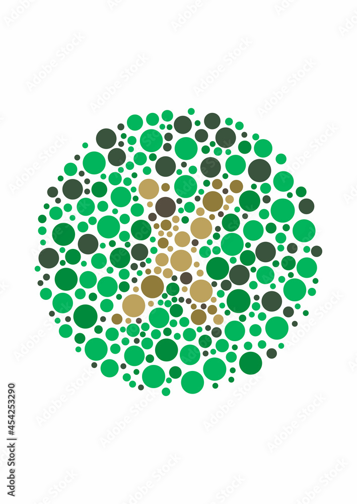 Vector graphic of Color blind test design. The Letter X cunningly hid ...