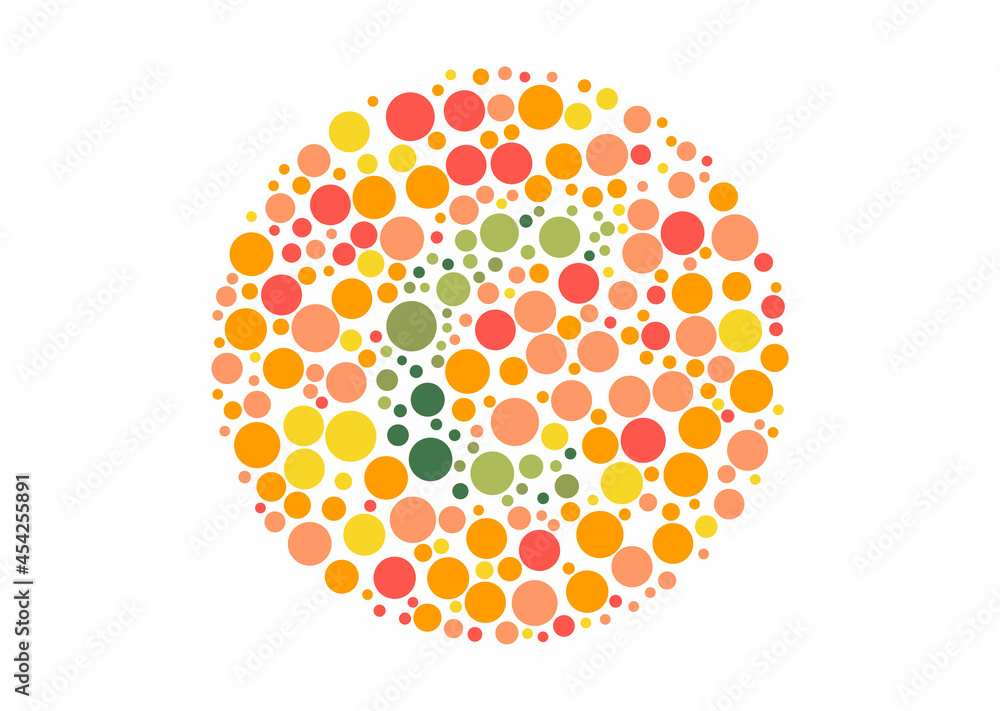 Vector graphic of Color blind test design. The Letter C cunningly hid ...