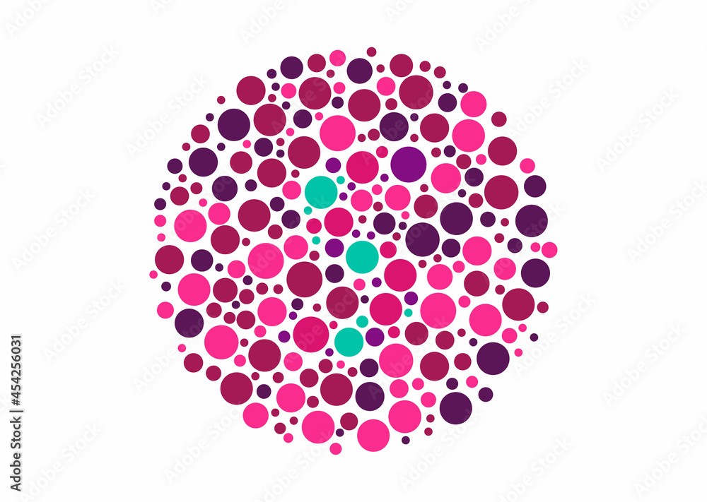 Vector graphic of Color blind test design. The Letter S cunningly hid ...