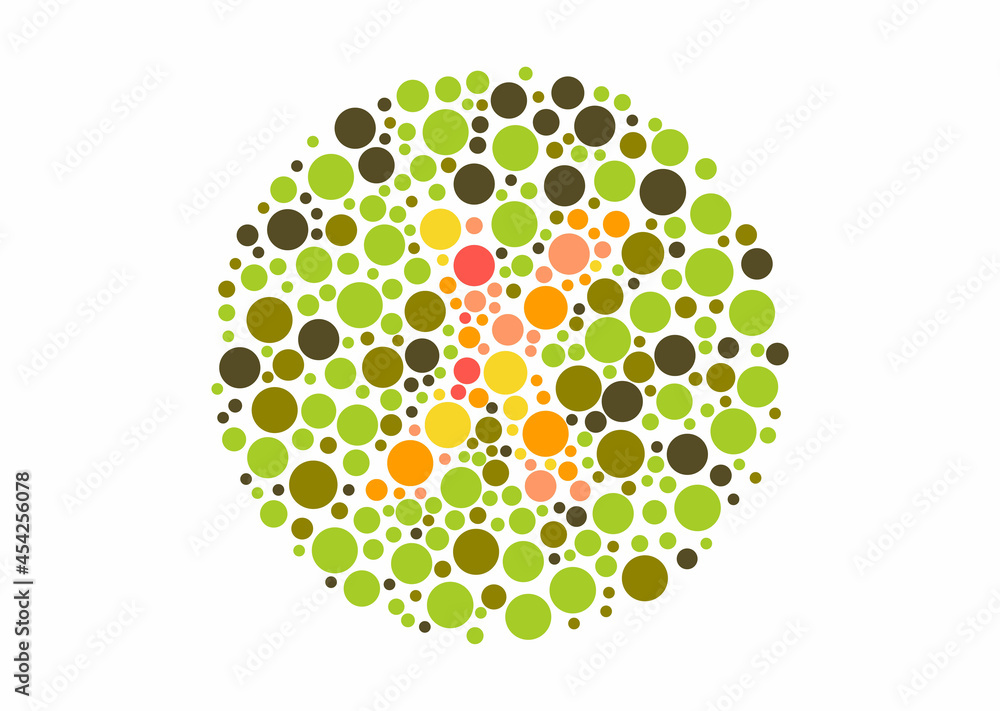 Vector graphic of Color blind test design. The Letter X cunningly hid ...