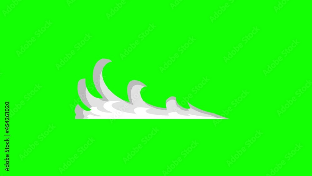 Cartoon FX Smoke Explosion on the green screen background. 4K video ...