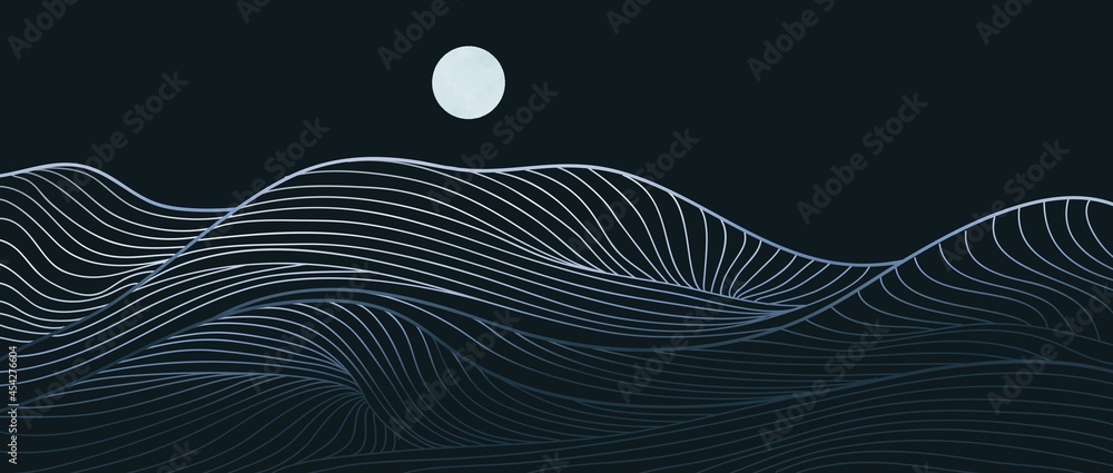 Golden wave line art, Abstract contemporary aesthetic backgrounds ...