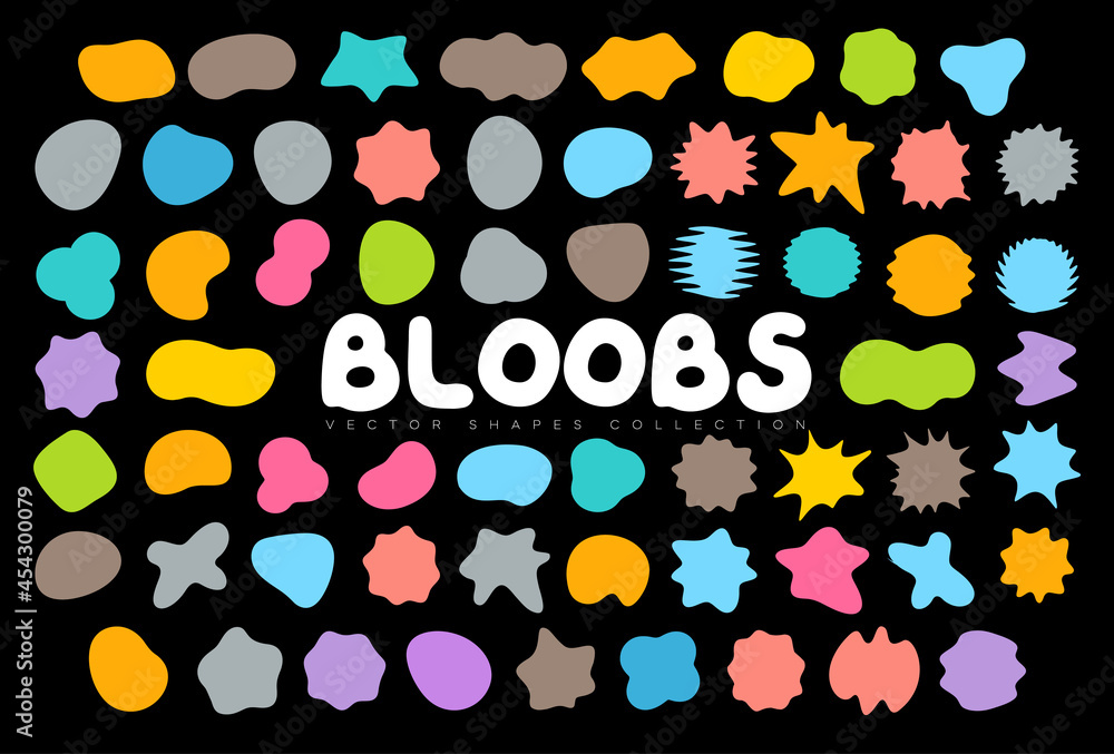Bloobs shape collection, random abstract stains, color bubble ...