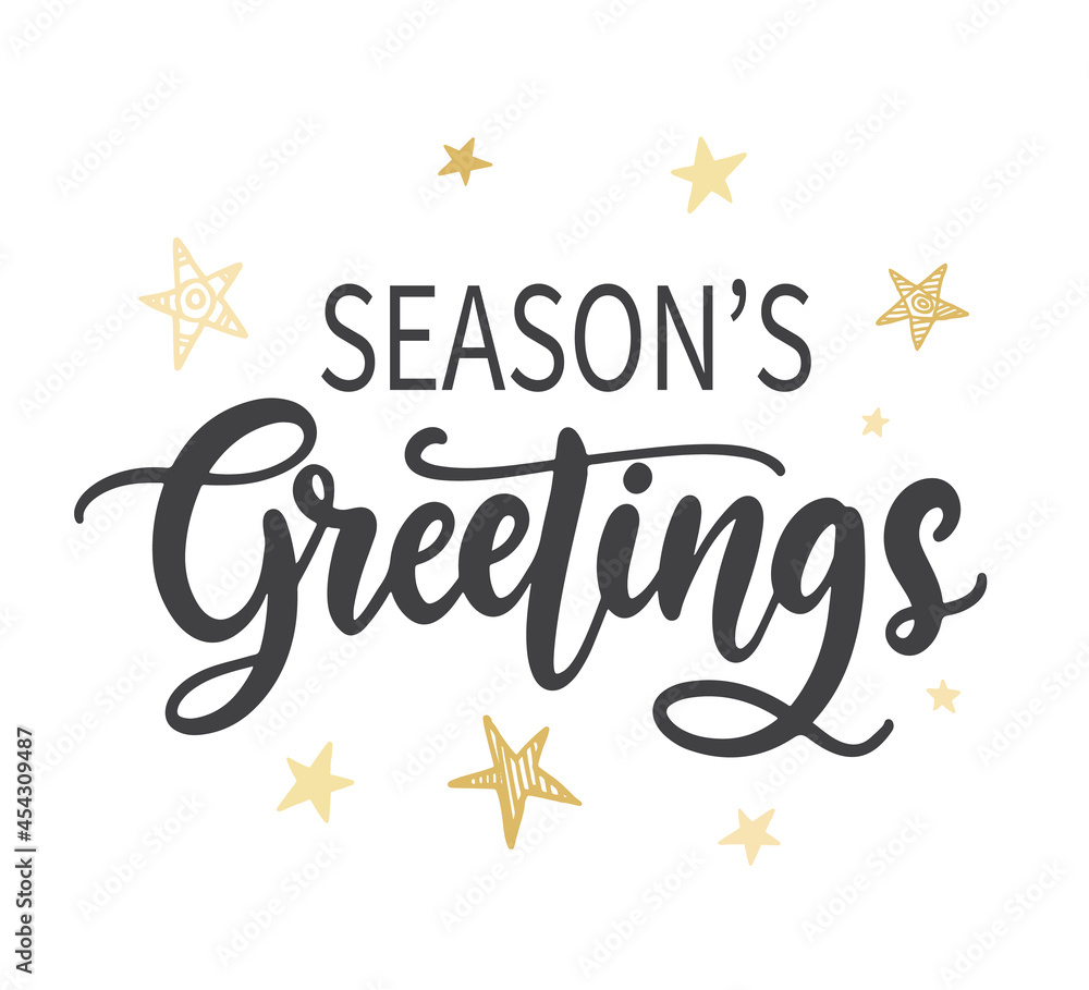Season's Greetings phrase quote Stock Vector | Adobe Stock