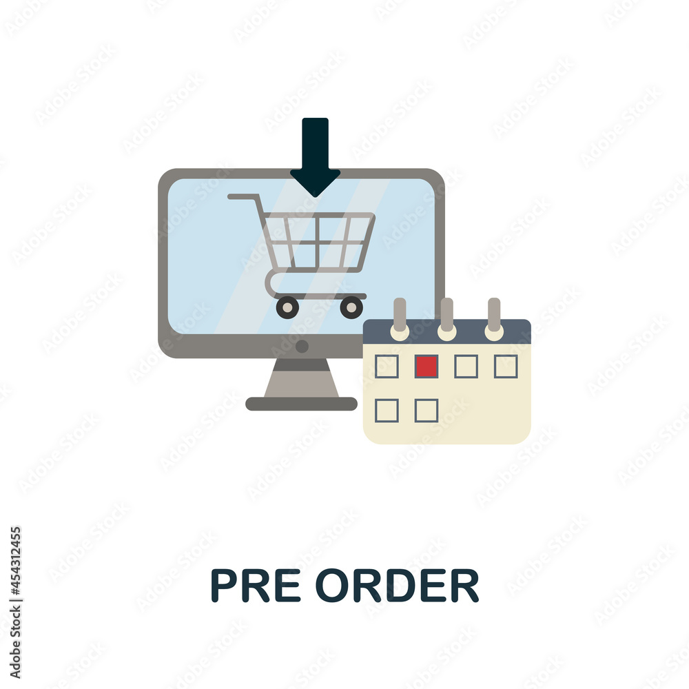 Pre Order flat icon. Simple sign from procurement process collection ...