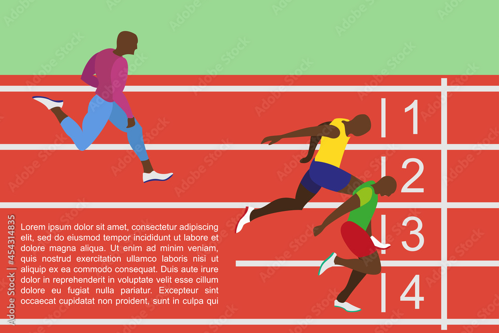 Running men profile picture. Hand drawn athletes runners in flat style ...