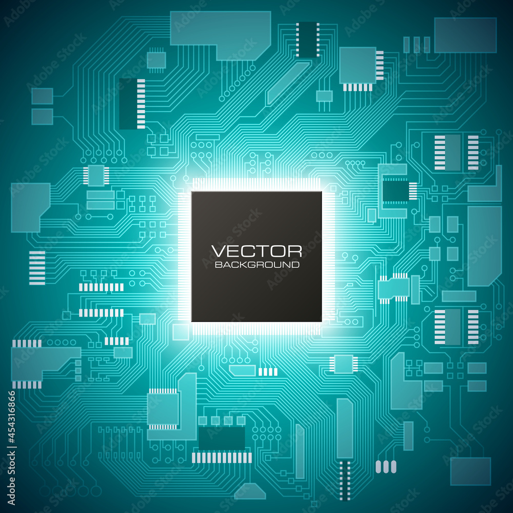 Vecteur Stock Circuit board. Electronic computer hardware processor ...