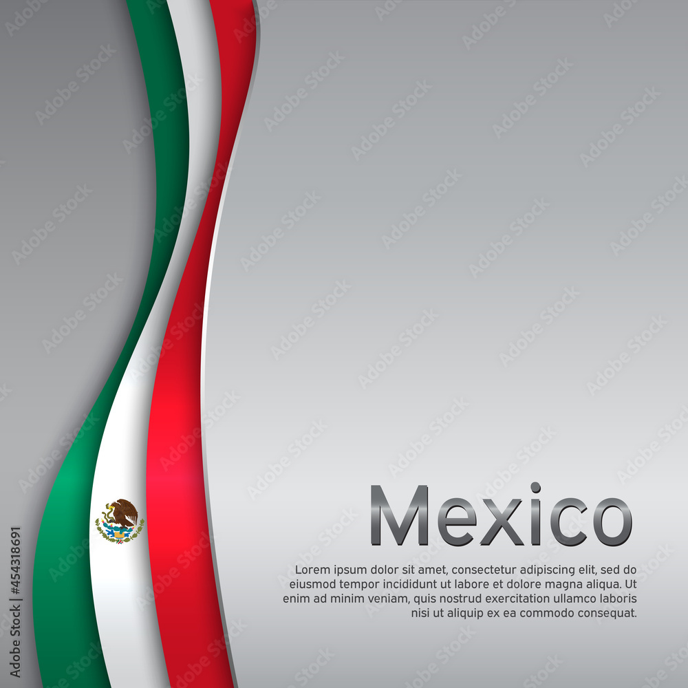 Abstract waving mexico flag. Creative metal background in mexico flag ...