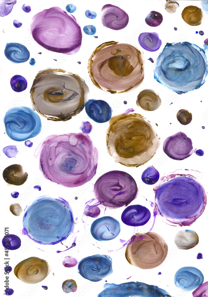 Colourful acrylic bubbles. Tie Dye Round pattern hand dyed. Abstract ...