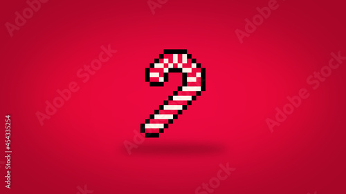 Cute pixel 8 bit red candy cane background - high res 4k Christmas ...
