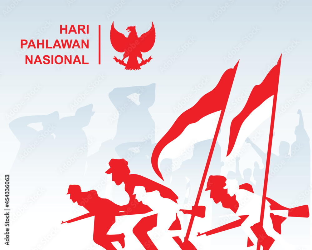 Vector illustration. hari pahlawan nasional. Translation: Indonesian ...