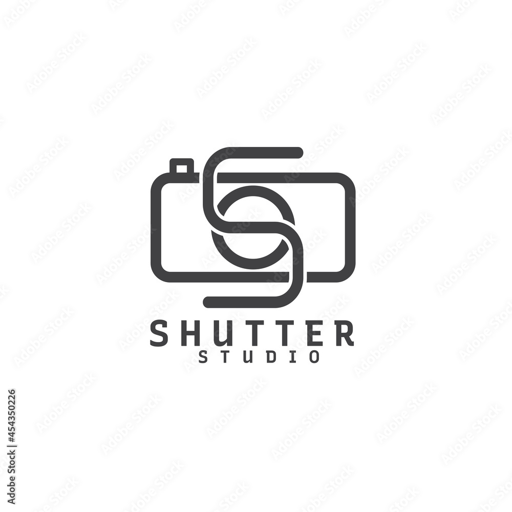 shutter lens camera logo with letter S for fotogarfi or photographers ...