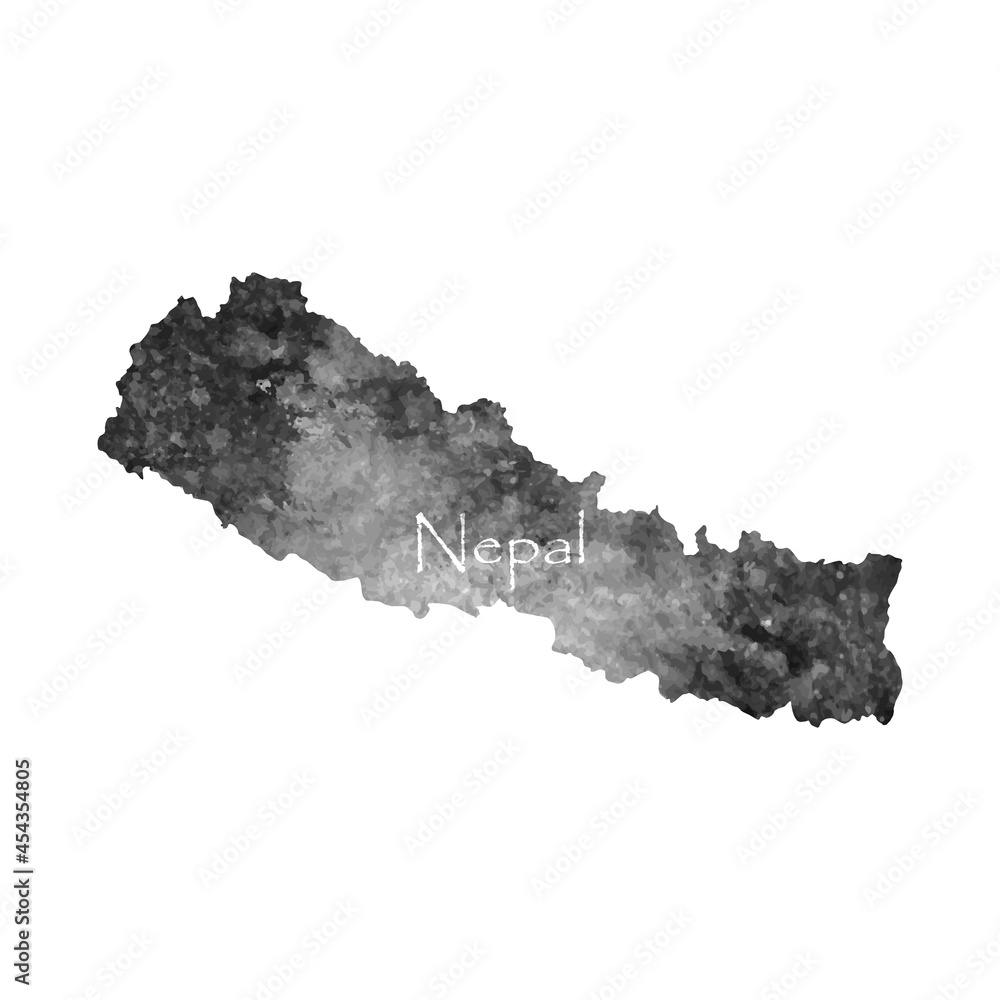 Old abstract grunge map of Nepal with ancient map and letters on white ...