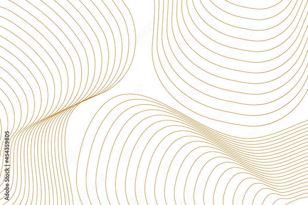 Abstract orange background with lines. Minimal topographic line contour ...