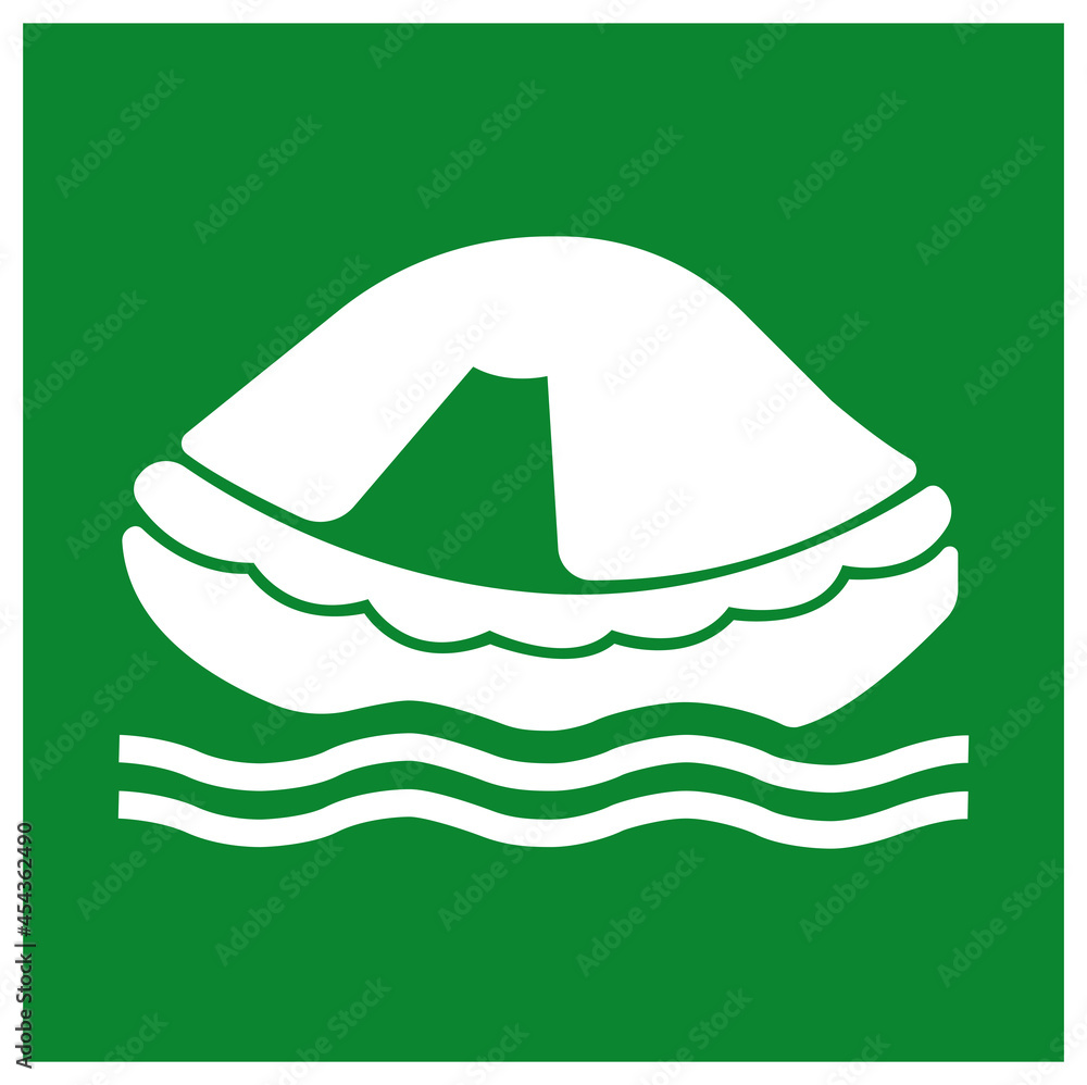 Liferaft Symbol Sign, Vector Illustration, Isolate On White Background ...