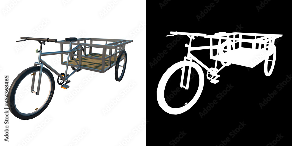 Cargo bike transport 1- Perspective F view white background alpha png ...