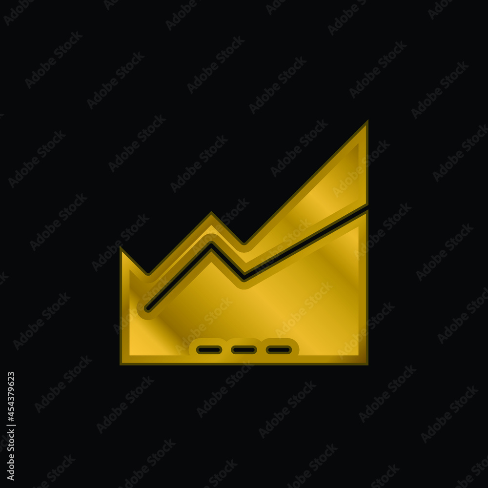 Area Chart gold plated metalic icon or logo vector Stock Vector | Adobe ...