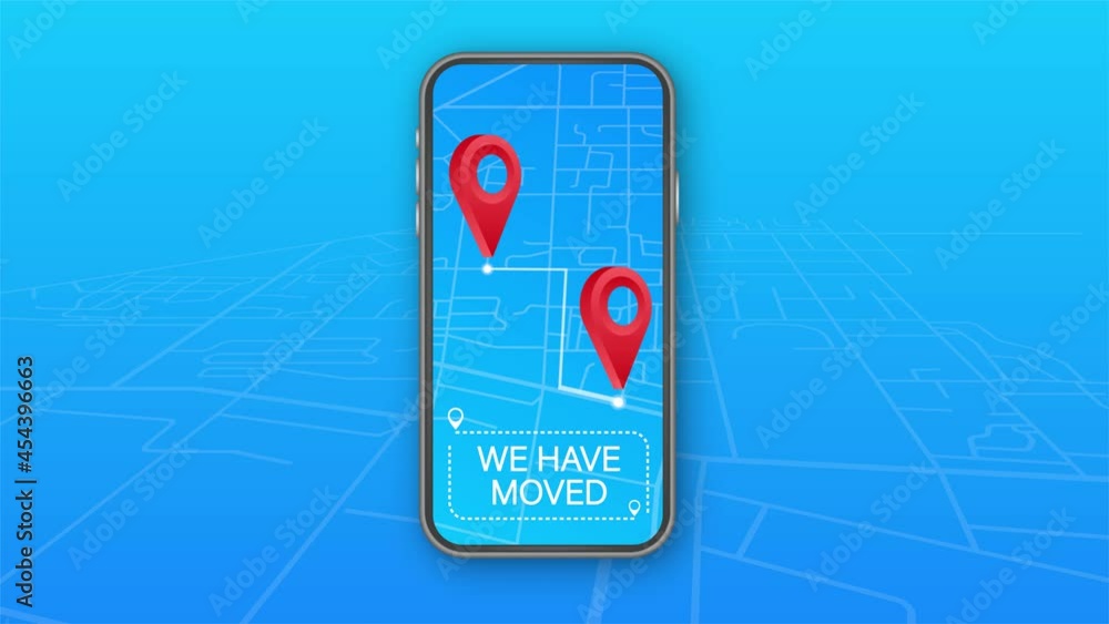 We have moved. Moving office sign. Clipart image. Motion graphics Stock ...
