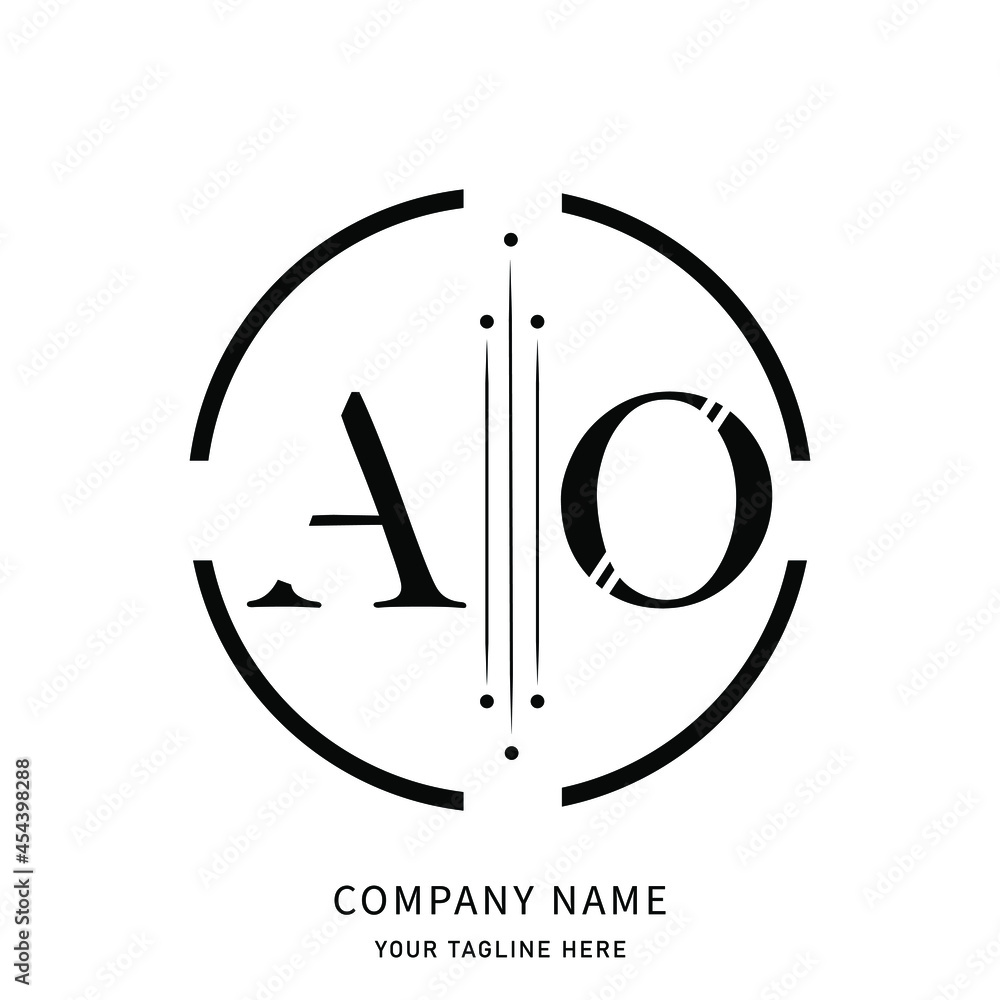 Alphabet letter icon Logo AO or OA. OA AO O A alphabet abstract letter ...