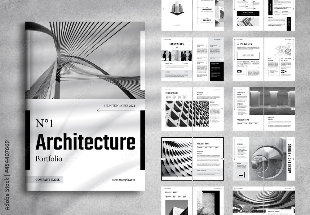 Architecture Portfolio Layout Stock Template | Adobe Stock