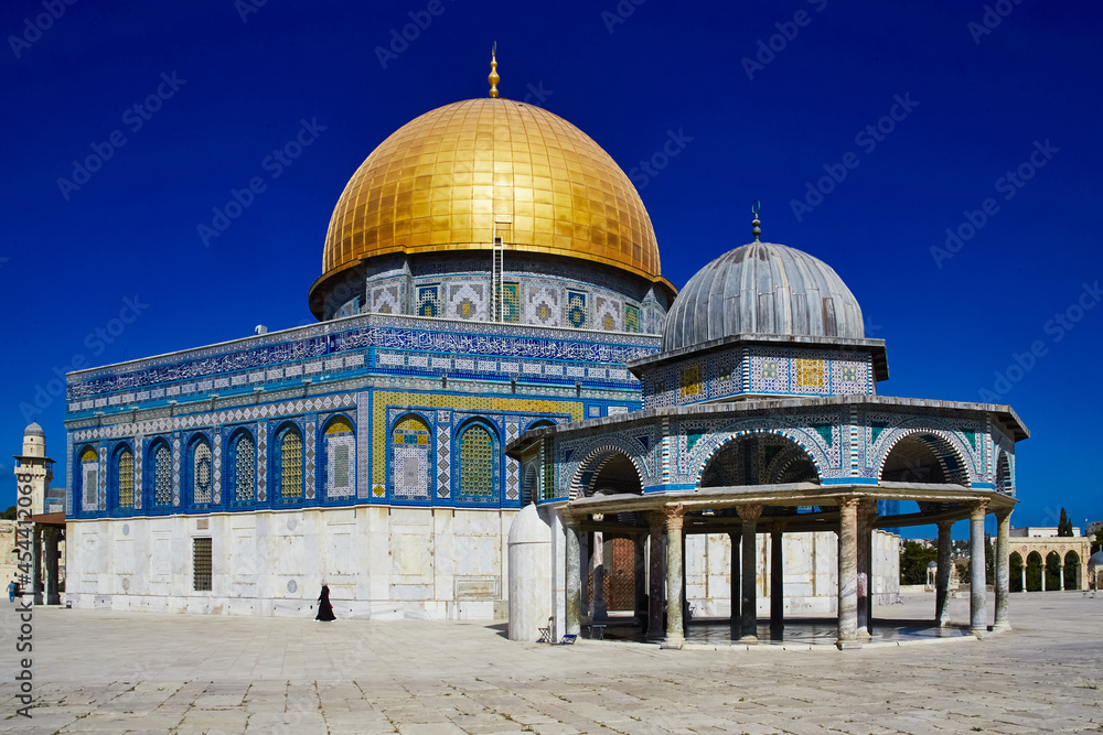 mosque Dome of the Rock and Dome of the Chain at Temple Mount, Old City ...
