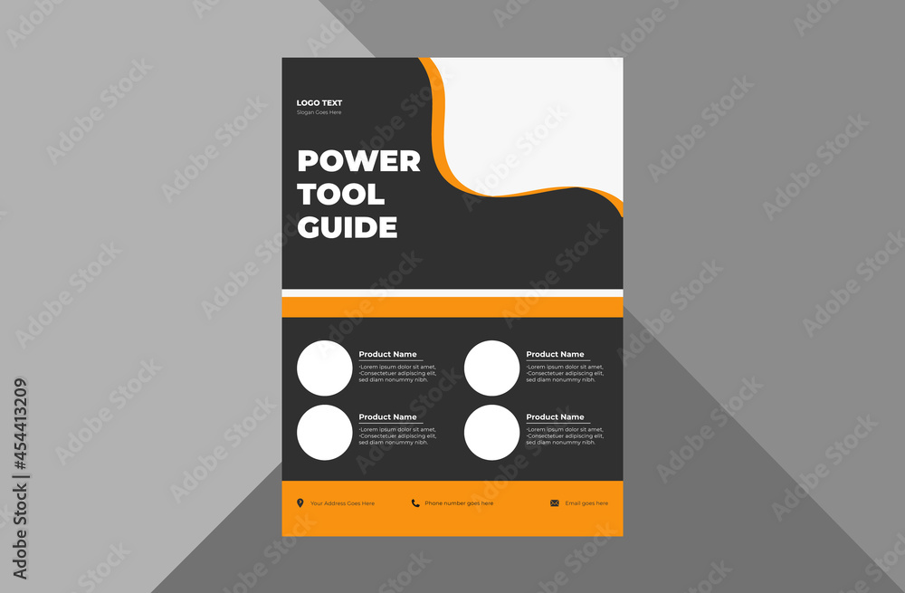 power tools product flyer design. power tools product catalog poster ...