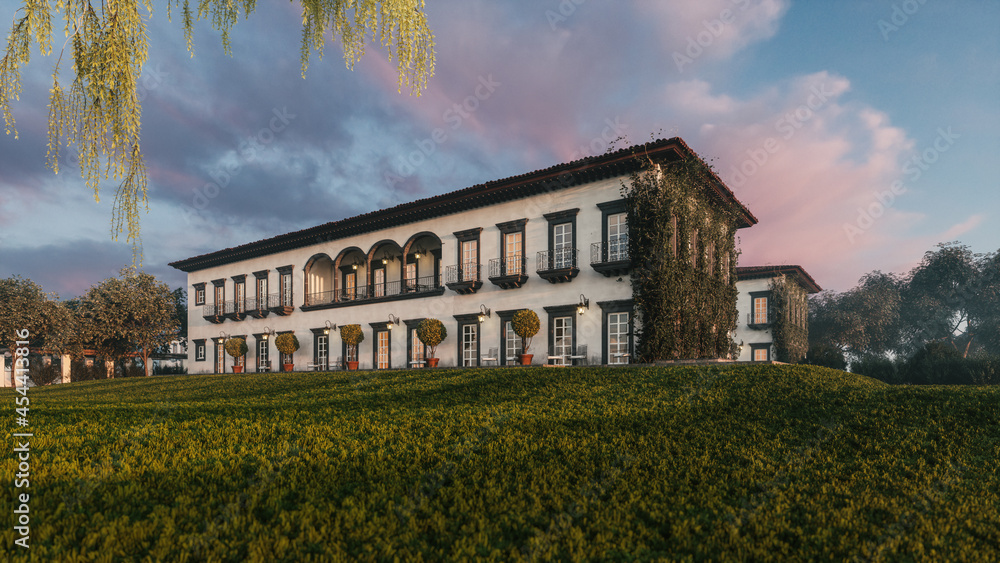 Apartment building in Italian style. Design of a two-story apartment ...