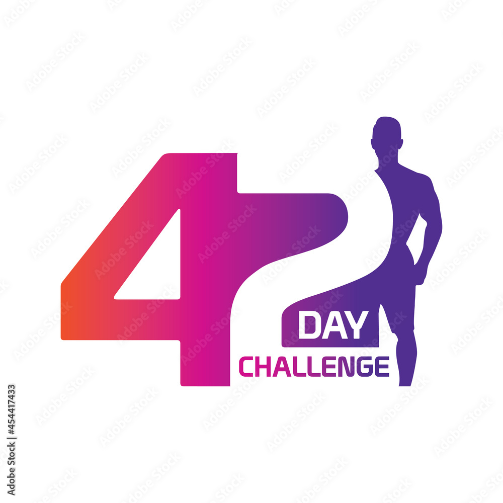 42 Fitness club logo with exercising athletic man, Fitness Gym logo ...
