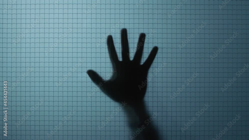 creepy hand on window trapped person mysterious death murder concept ...