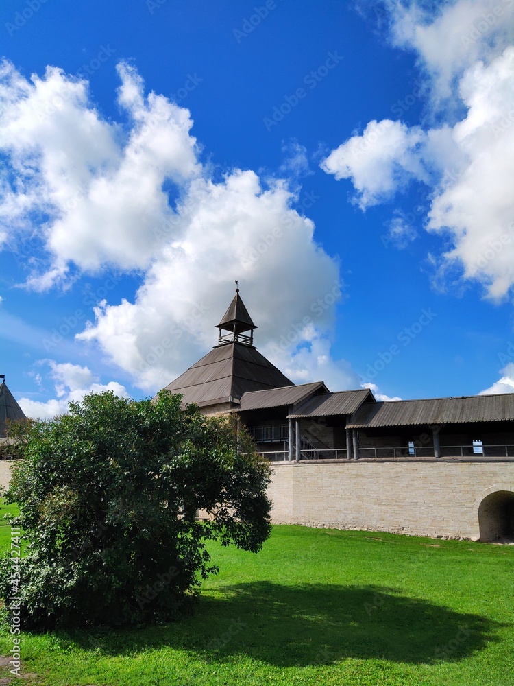 Ancient Russian military Slavic fortress Staraya Ladoga on the Volkhov ...