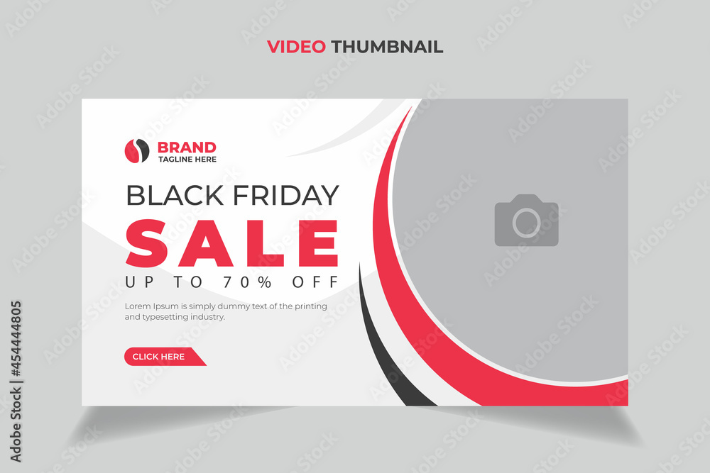 Editable thumbnail design for any videos. Black Friday Super Sale video ...