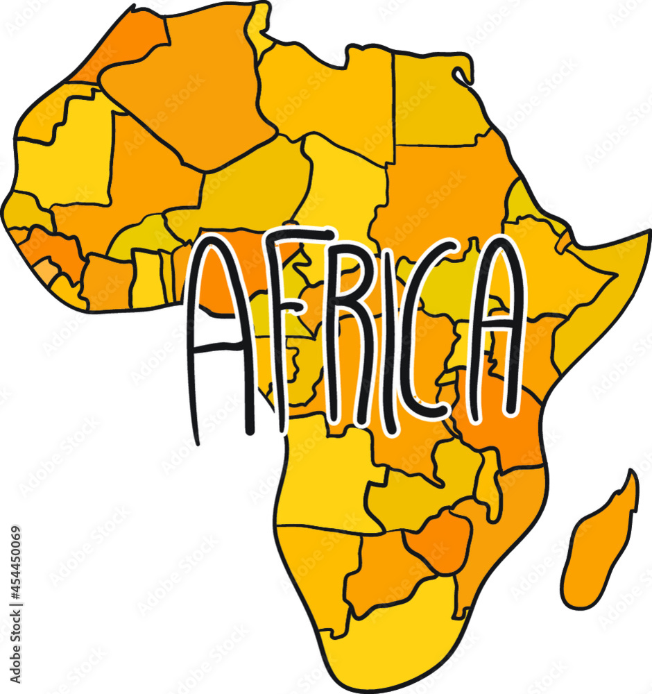 cartoon map of the african continent Stock Vector | Adobe Stock