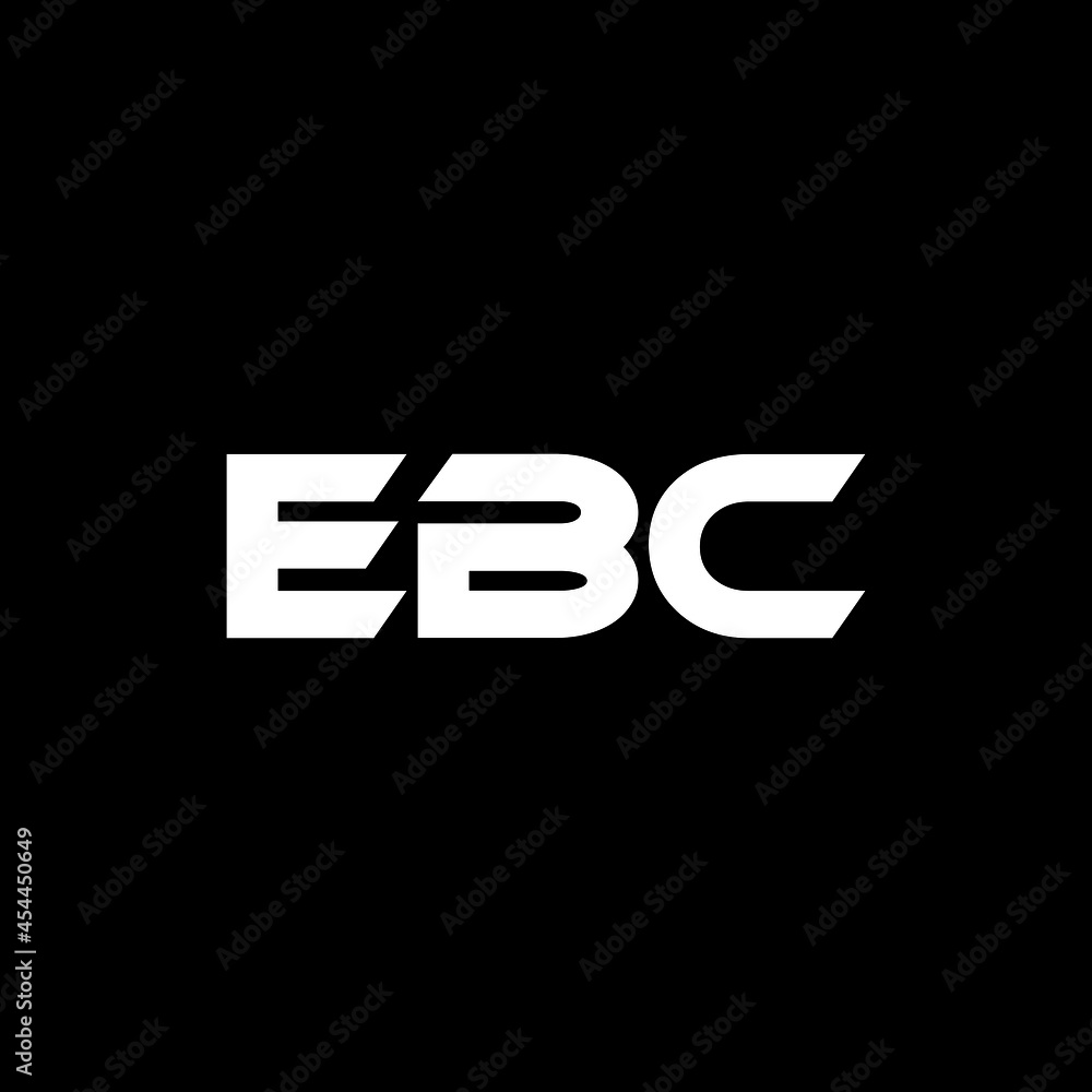 EBC letter logo design with black background in illustrator, vector ...