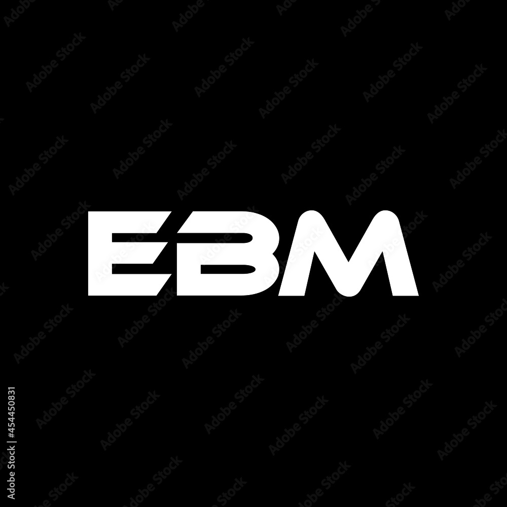 EBM letter logo design with black background in illustrator, vector ...