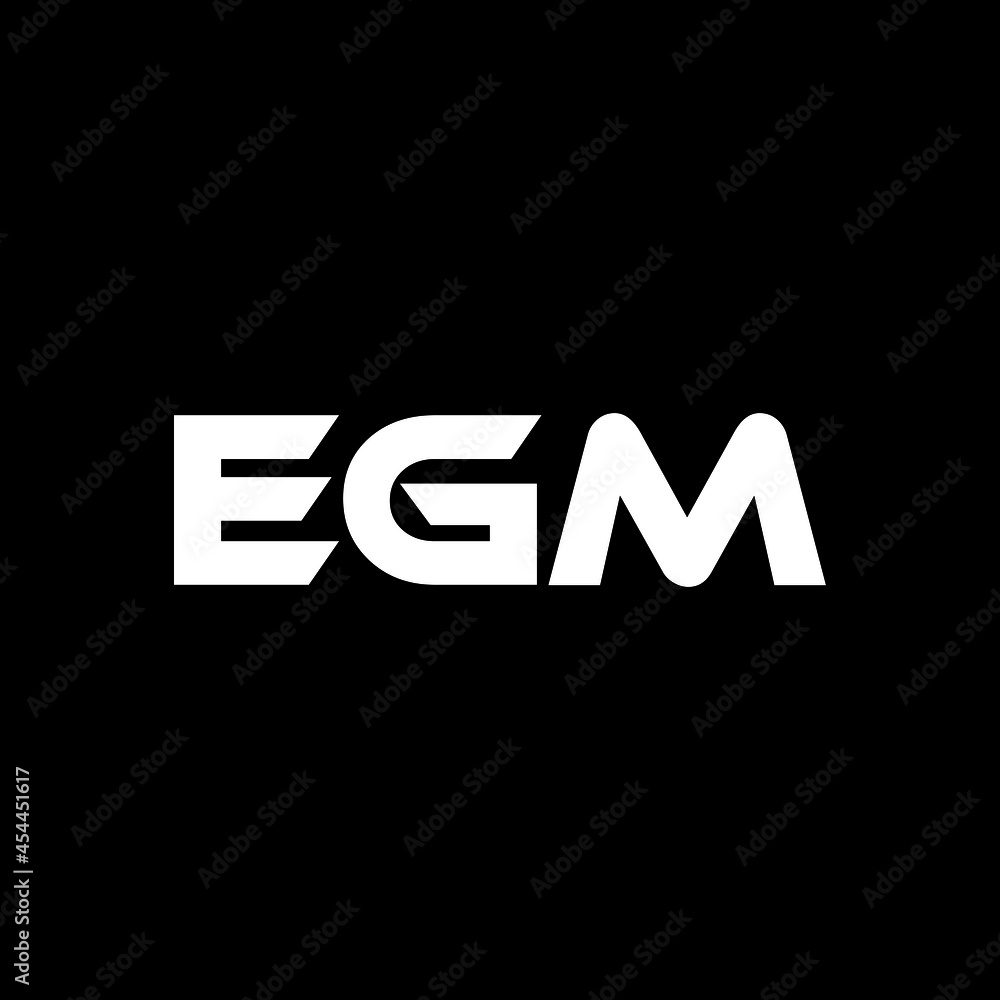 EGM letter logo design with black background in illustrator, vector ...