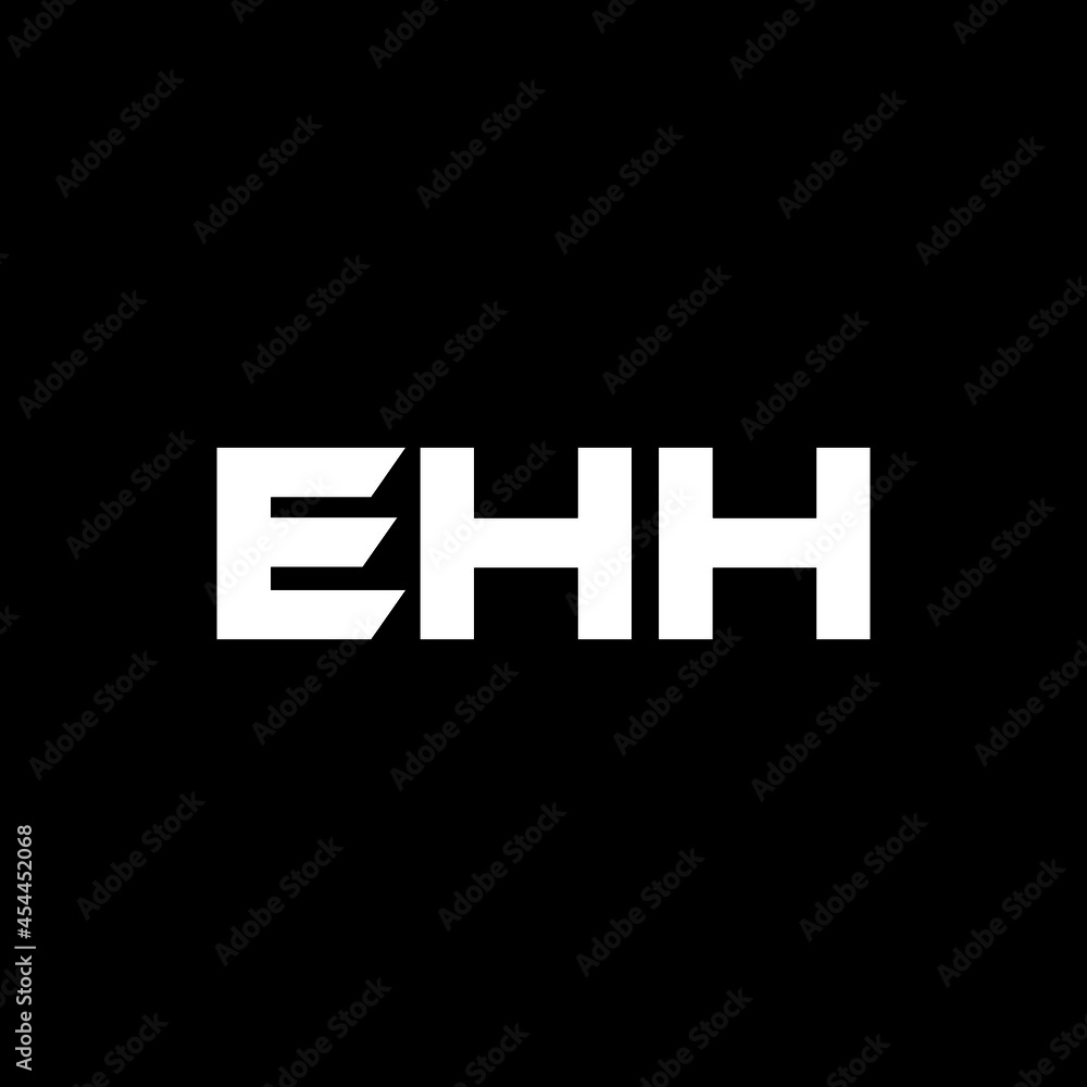 EHH letter logo design with black background in illustrator, vector ...