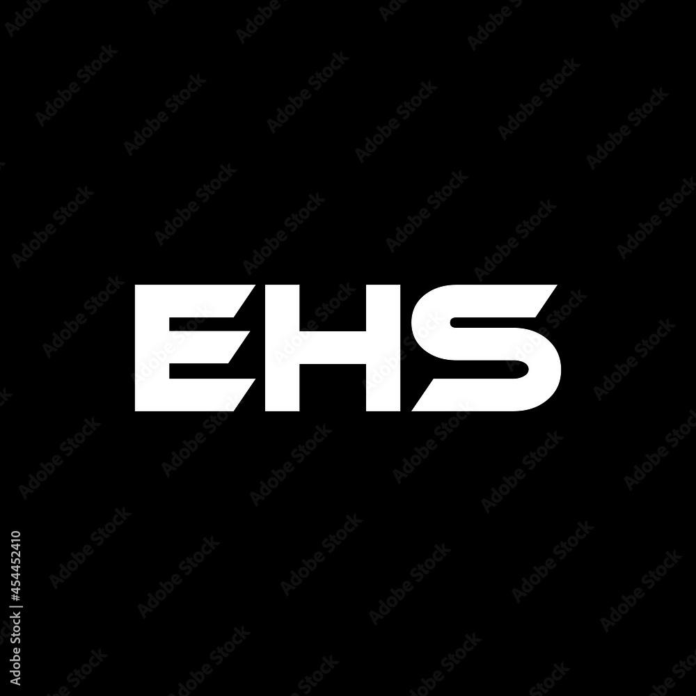 EHS letter logo design with black background in illustrator, vector ...