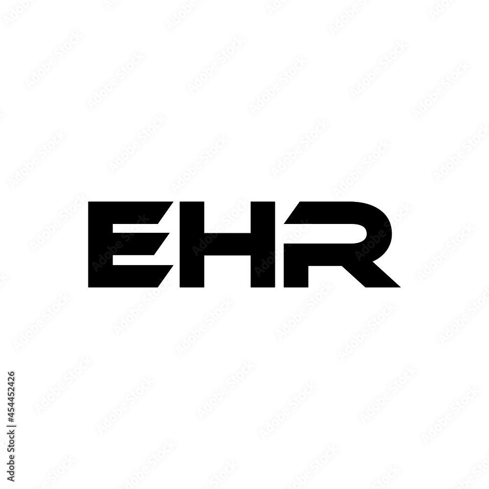 EHR letter logo design with white background in illustrator, vector ...