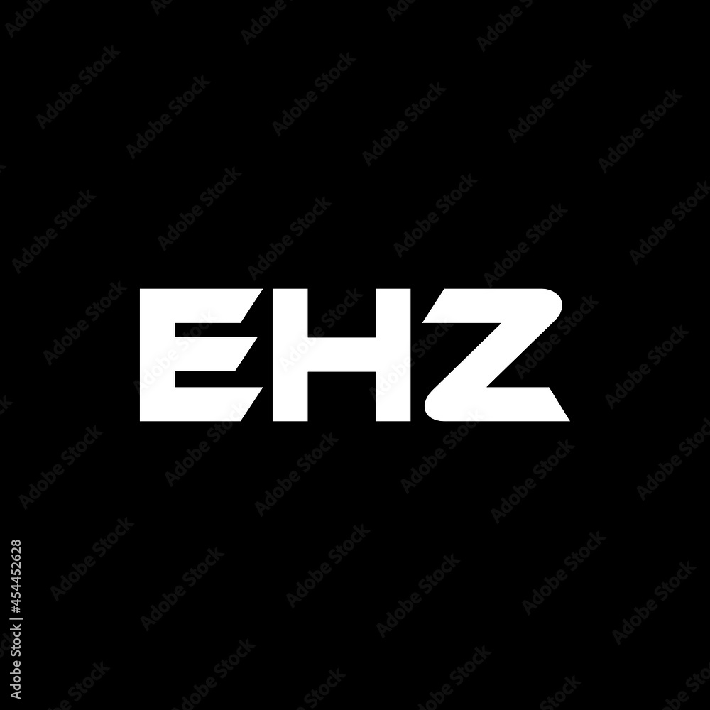 EHZ letter logo design with black background in illustrator, vector ...