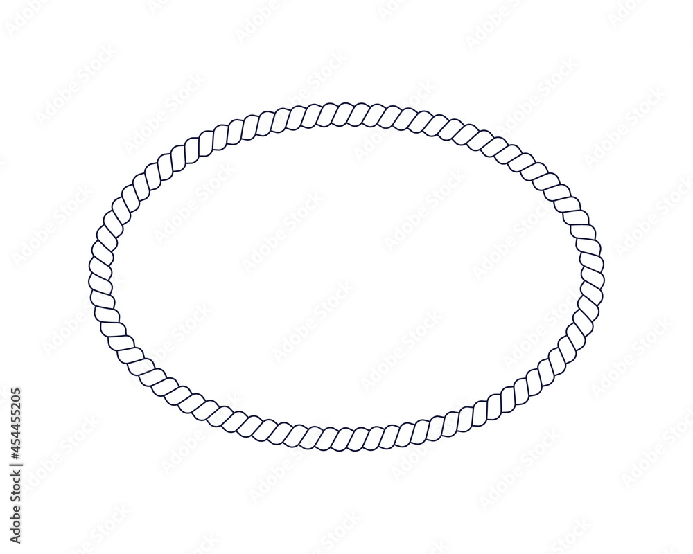Oval rope frame for photo or picture in retro yacht style. Nautical ...