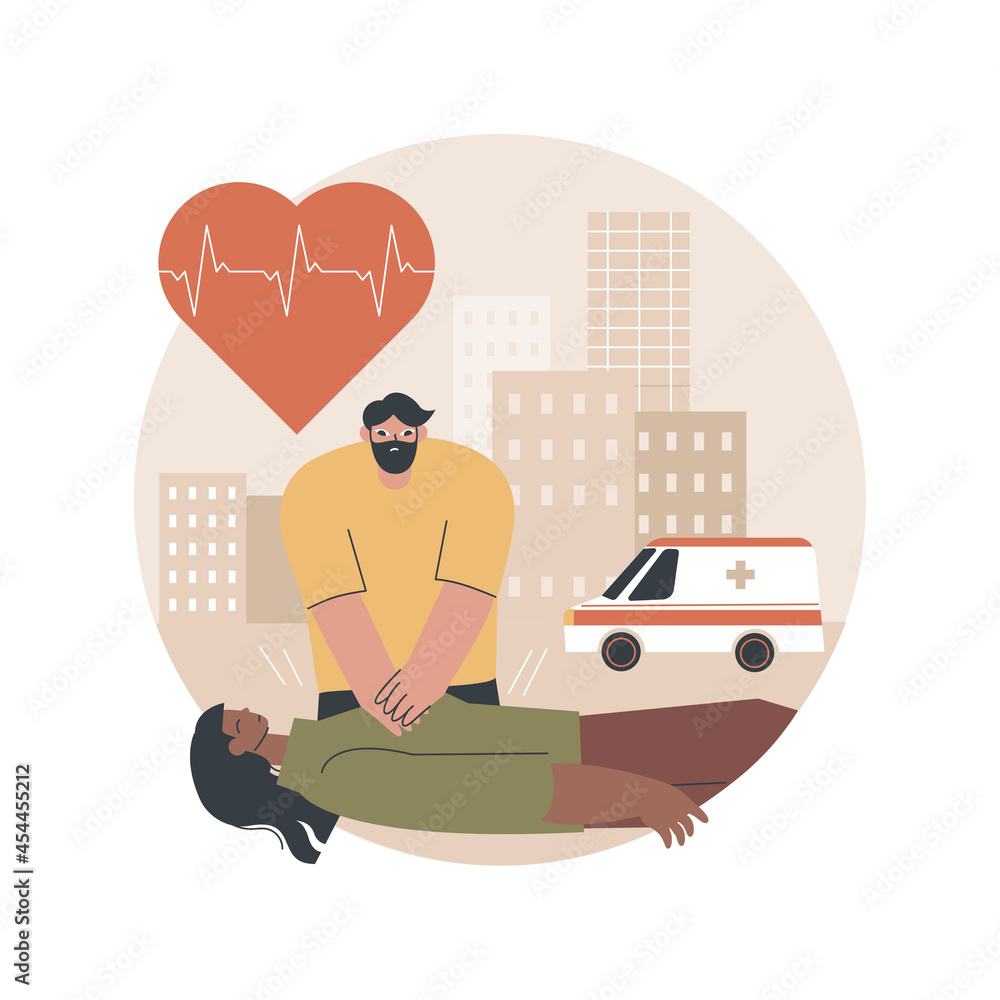 CPR abstract concept vector illustration. Cardiopulmonary resuscitation ...