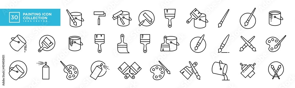 Vector graphic of painting icon collection Stock Vector | Adobe Stock