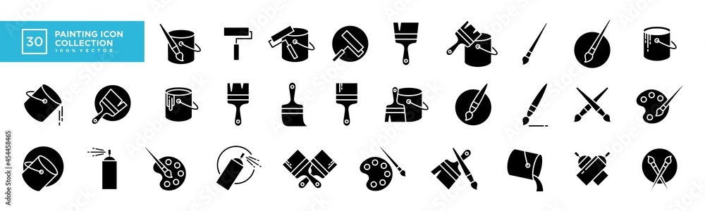 Vector graphic of painting icon collection Stock Vector | Adobe Stock