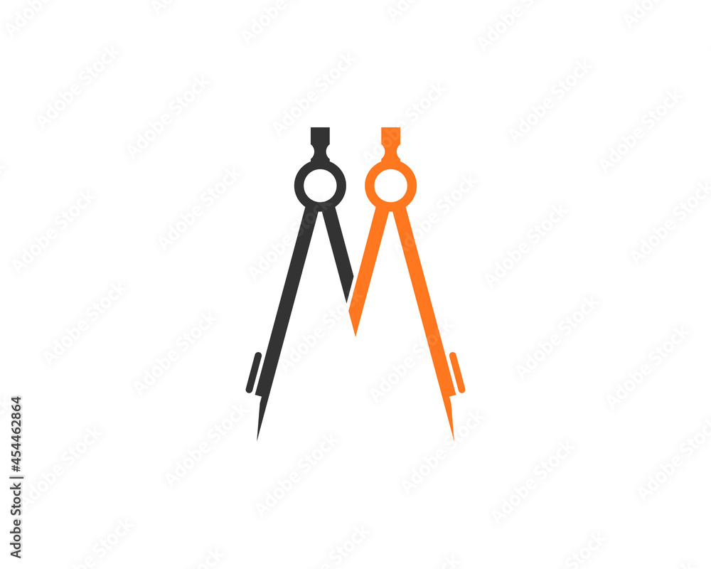 M Letter with architecture tool connection logo Stock Vector | Adobe Stock