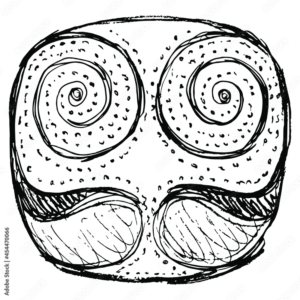 Symmetrical abstract spiral ornament. Native American ethnic art of ...