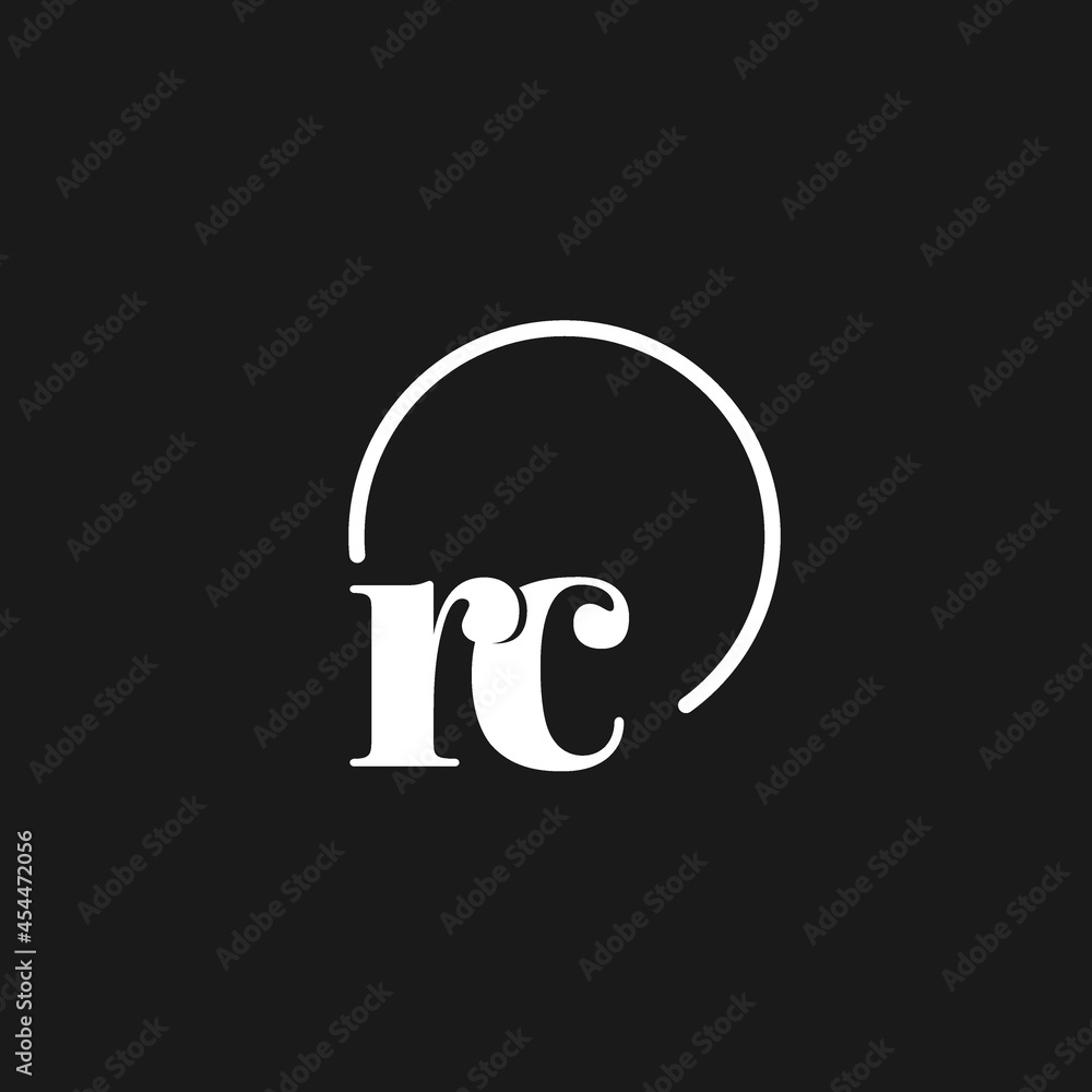 RC logo initials monogram with circular lines, minimalist and clean ...