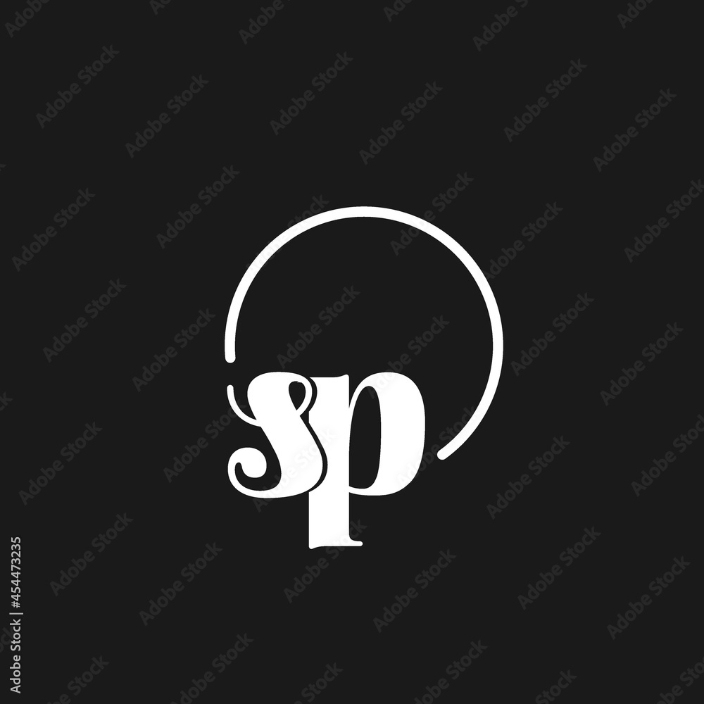 SP logo initials monogram with circular lines, minimalist and clean ...